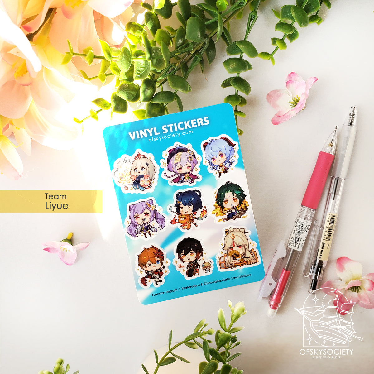 Genshin Impact - Vinyl Sticker Sheet – ofSkySociety